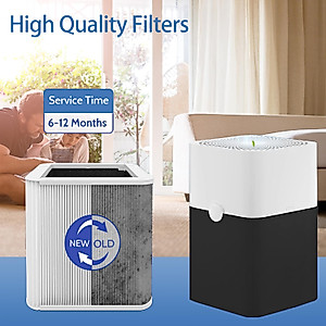 2 Pack 211+ Replacement Filter Compatible with Blueair Blue Pure 211+ Air Cleaner Purifier, Foldable Particle and Activated Carbon Replacement Filter