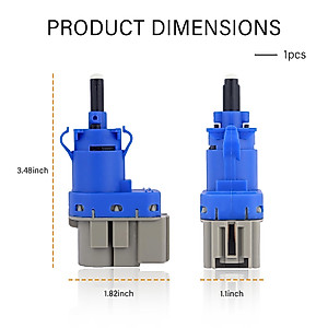 Brake Light Switch,Standard 4Pin Brake Pedal Switch Compatible with Ford F150/250/350,Explorer,Lincoln MKC,Mazda,Mercury,Car Accessories Stop Light Switch OEM#8T4T-9G854-AA,4838697