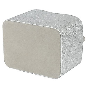 HofferRuffer Faux Leather Basket Tote Bin Caddy, Remote Control Holder, Portable Skincare Makeup Storage Organizer Caddy Tote with Handle, 7.3 x 5.5 x 6.7 inches (Silver)