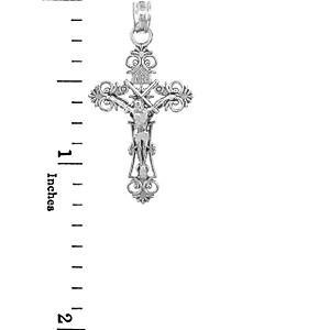 925 Sterling Inri Filigree Silver Crucifix Pendant