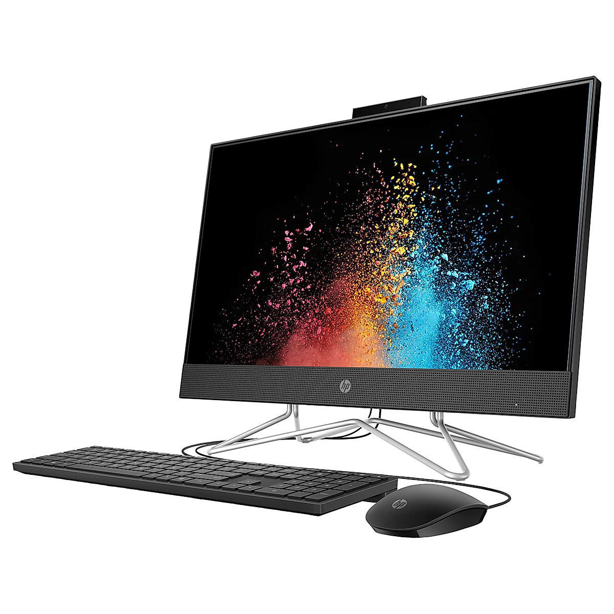 HP 2022 All-in-One Desktop, 23.8" FHD Display, Intel Core i5-1135G7, 8GB RAM, 256GB PCIe SSD + 1TB HDD, WiFi, DVD, HDMI, RJ-45, USB Wired Keyboard&Mouse, Webcam, Windows 11 Home, Black