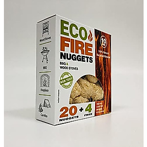 Trenton Gifts Eco Fire Nuggets. Lighting Fire Starters. Safe Natural and Made of 100% Recycled Material. 24 Nuggets