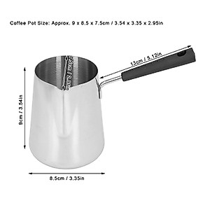 Butter Coffee Milk Warmer Mini Butter Melting Pot, Butter Warmer Mini Stainless Steel Coffee Heating Pot 350ml with Spout for Melting