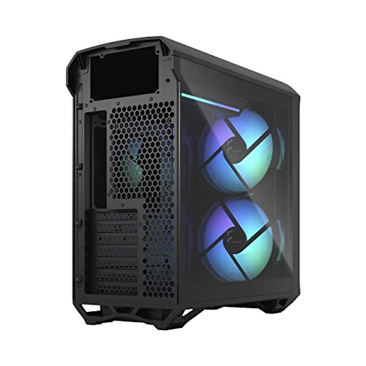 Fractal Design Torrent Compact RGB Black - Light Tint Tempered Glass Side Panels - Open Grille for Maximum air Intake - Two 180mm RGB PWM Fans Included - Type C - ATX Airflow Mid Tower PC Gaming Case