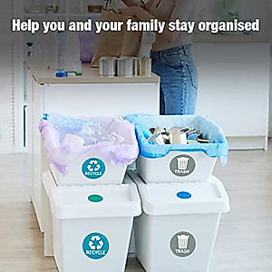 Sukh 8 Pack Recycle Sticker for Trash Can Large Sign Garbage Recycling Sticker Reuse Recycle Vinyl Perfect for Kitchen Necessity Home Essentials,Home, Office,Work,Commercial Event,Apartment,Hotel