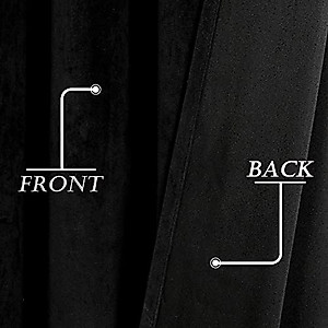 Victree Black Velvet Curtains for Bedroom, Blackout Curtains 52 x 84 inch Length - Room Darkening Sun Light Blocking Grommet Window Drapes for Living Room, 2 Panels