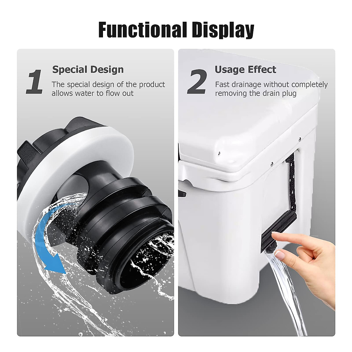 2-Pack Cooler Plug for Yeti Cooler Drain Plugs Replacement Compatible with YETI RTIC ORCA Roadie and Tundra Coolers and Tank Ice Bucket Accessories, Small