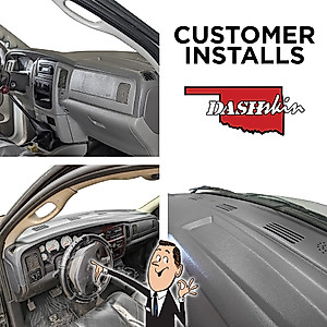 DashSkin USA (NOT Made in China!) Two Piece Molded Dash Cover Cap Compatible with 02-05 Dodge Ram (03-05 Ram 2500/3500) in Dark Slate Grey - Easy Third Gen Ram Cracked Dashboard Fix