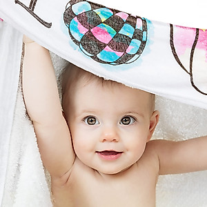 SUKOON Milestone Blanket for Baby Boy/Girl | Large - 47L x 40W | Personalized Baby Month Blanket with Hot Air Balloon Marker and Bib