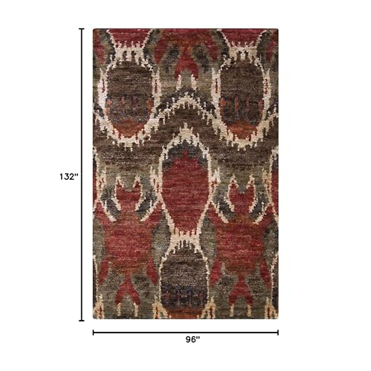 Mark&Day Area Rugs, 8x11 Schley Global Multicolor Area Rug, Orange Brown Yellow Carpet for Living Room, Bedroom or Kitchen (8' x 11')