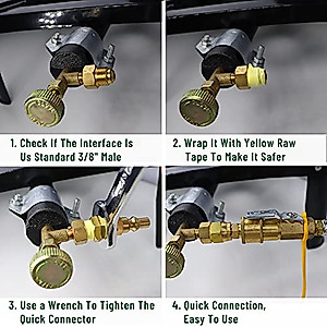 12 Ft Quick Connect Propane Hose for Rv to Grill, Upgrade Portable Fire Pit, Barbecue Grill, Camping Cook Stove to Quick Connection Interface, with 1/4" Quick Key Connect Plug X 3/8" Female Flare