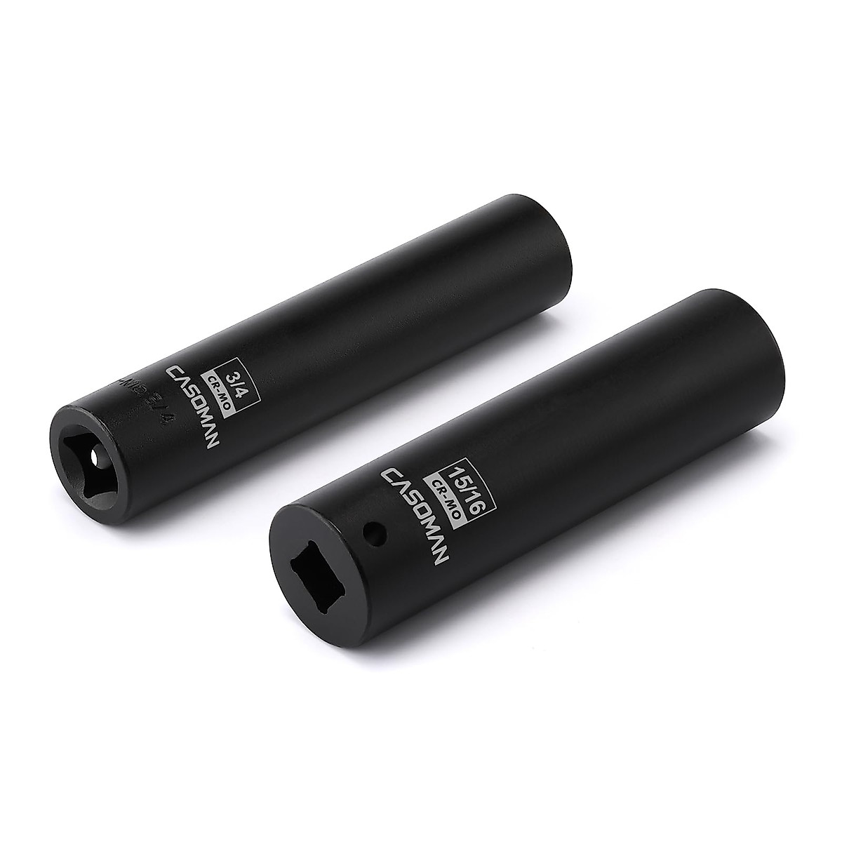 CASOMAN 2PCS 1/2-Inch Drive Extra Deep Socket- 3/4" & 15/16", CR-MO, SAE, 6-Point, Extra Long