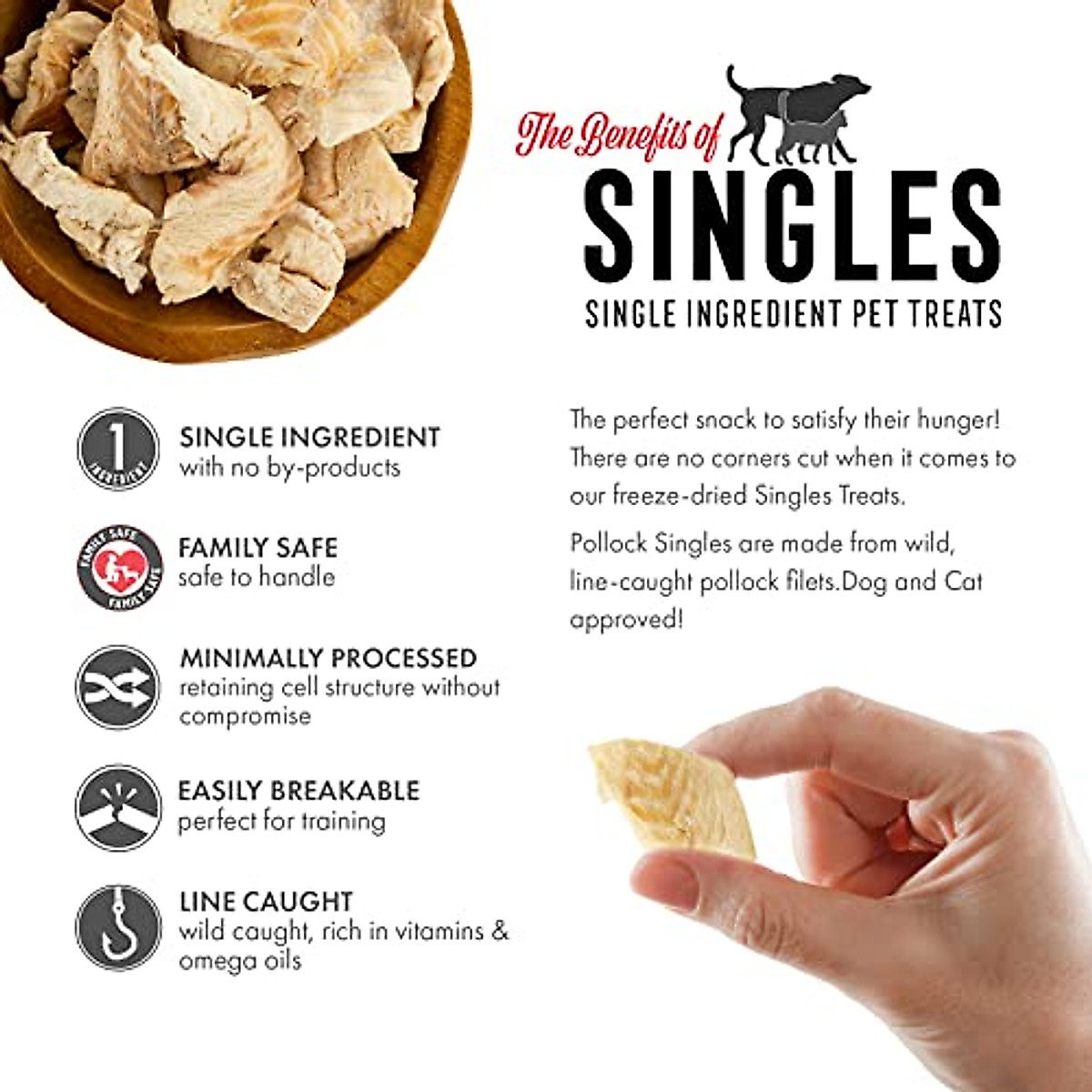 Grandma Lucy's Freeze-Dried Pollock Single Ingredient Dog and Cat Treats 1.5oz