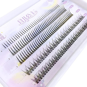 LASGOOS DIY Eyelash Extensions Natural 3D Individual Lash 40pcs 5mm Single Bottom/Lower Lash + 80pcs 10/11mm A Shape+ 80pcs Fish Tail Volume Lashes Mixed, Home Grafted C curl Lashes Pack