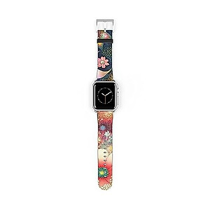 Creative Vibes2 Floral Smart Watch Band Compatible with Smart Watch Series 1, 2, 3, 4, 5, 6, 7, & SE - Leather Watch Bands for Smart Watches (38-41 mm, Gold Matte)