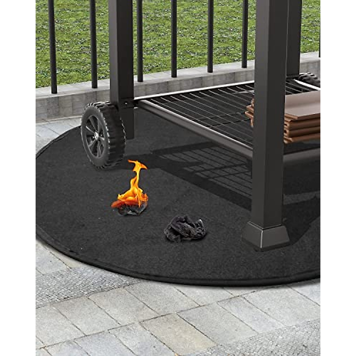 Heavy Duty Firepit-Mat for Deck Fireproof 36 Inches - 3 Layers Fire Pit Mats for Grass Patio Floor Protector Heat Resistant Retardant Fire Proof Rug Under Grill Ember Mat Round