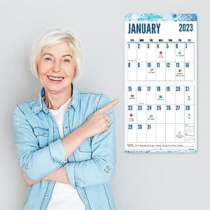 CRANBURY Large Print Wall Calendar 2023 - (Seasons, 12x23" Open), Colorful Designs, Big Numbers, Big Grid Calendar 2023, Low Vision Calendar, Non-Glossy Paper, Includes Stickers