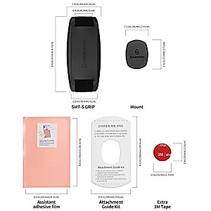 Sinjimoru Detachable Phone Grip Kickstand for Wireless Charging Compatible Phone Finger Holder for iPhone 12 & Smartphones. Sinji Mount S-Grip Black