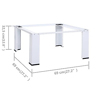 Washing Machine Pedestal Washing and Drying Machine Pedestal Base Stand Washer Dryer Stand Heavy Duty Washing Machine Pedestal Steel Washing Machine Stand White 27.2 x 27.2 x 12.8 inch (W x D x H)