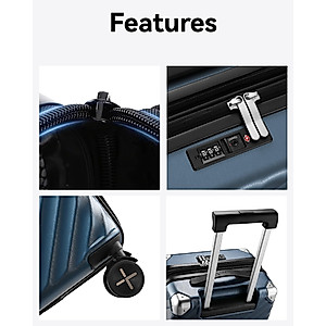 LUGGEX 28 Inch Luggage with Spinner Wheels - 90L Polycarbonate Hardside Expandable Large Suitcase Checked (Champagne, 28 Inch)