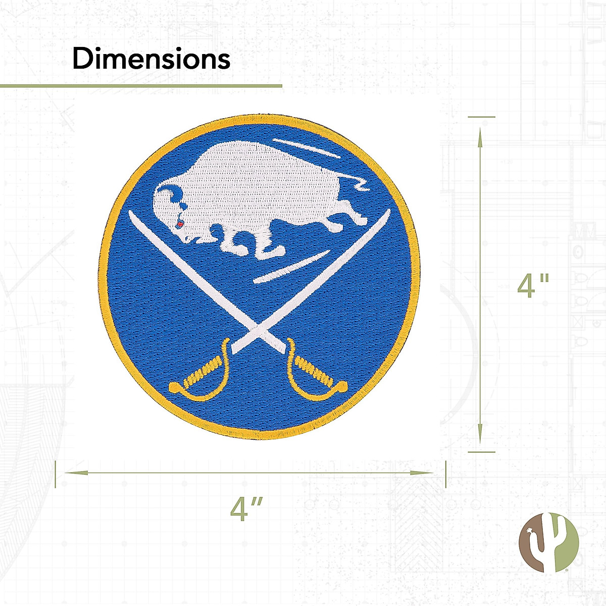 Desert Cactus Buffalo Sabres NHL Patch – National Hockey League Embroidered Iron On/Sew On Applique for Blazers, Jackets, Backpacks, Bags, Hats & Tactical Gear