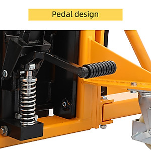 APOLLOLIFT Manual Pallet Stacker with Straddle Legs 2200lbs Capacity 63" Lift Height, Adjustable Forks