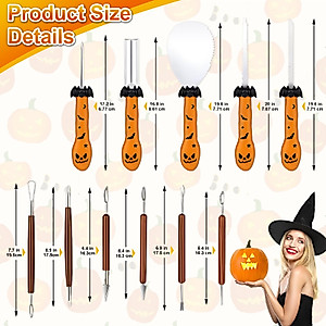 XINYA BAO 28 PCS Pumpkin Carving Kit Tools Halloween Professional Heavy Duty Stainless Steel Carve Knife Set with LED Candle Lights, Stencils, Storage Bag, Gifts & Adults DIY Lantern Decorating.