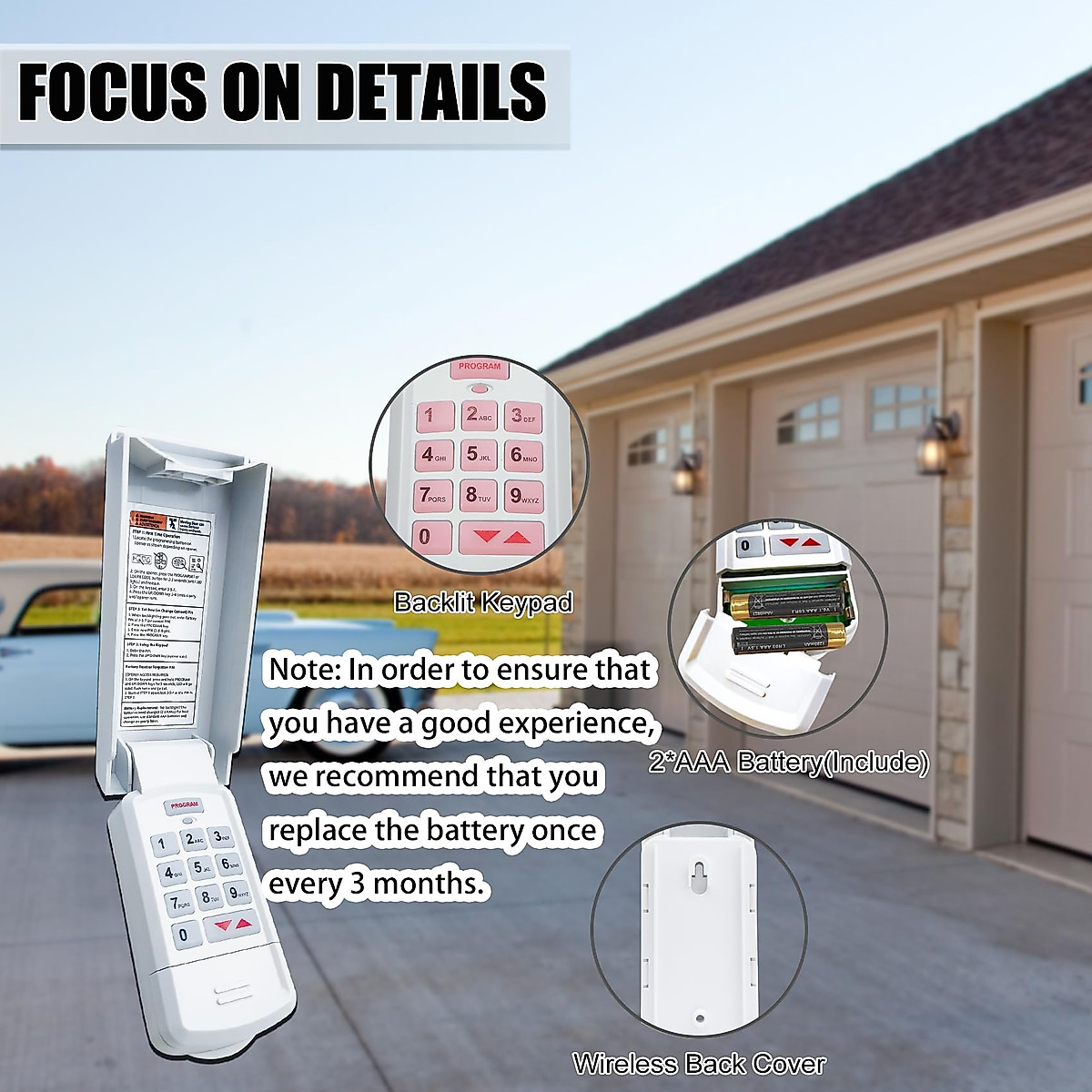 OKP-BX Replace for Overhead Door Keypad, Compatible with All Overhead Door Genie Garage Door Openers Since 1995, Replacement for GK-R GWK-IC, OKP-BX 37225R, GK-BX, ACSDG, ACSDA1, 5Year Warranty