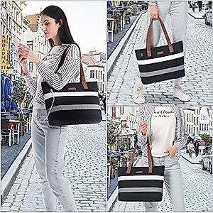 LOVEVOOK Laptop Shoulder Work Tote Bag for Women,Lightweight Casual Daily Bag Fits 15.6 In Laptop Handbag Purse 2pc/set