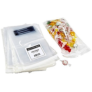 Holly Poly Bags - 400 Industrial Strong Clear Poly Bag Combo Set - 100 Bags Per Size - 6x9, 8x10, 9x12, 11x14 - Super Strong Seal with Suffocation Warning