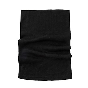 Villand 100% Merino Wool Neck Gaiter for Men and Women, Double Layer Seamless Neck Warmer for Skiing Cycling & Winter Sports (Black)