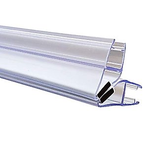 Universal 45 Degree Shower Door Magnetic Profile Seal for Glass-to-Glass Applications - 73" Long with White Magnet for 5/32", 3/16", 1/4" or 5/16" Glass - Pack of 2