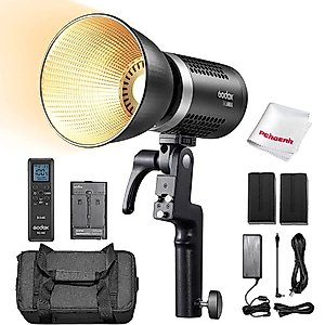 Godox ML60Bi Bi-Color 60W LED Video Light, 2800K-6500K Color Temperature, CRI 96+ TLCI 97+, 10100Lux@1m with Reflector, 7 FX Effects, Slient Mode, Multiple Control Methods,W/Cleaning Cloth