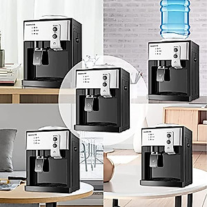 SHIOUCY Top Loading Water Cooler Dispenser - Desktop Electric Hot and Cold Dispenser,3 Temperature Settings Boiling Water, Normal Water,Ice (46-59 Degree F ) for 1 to 5 Gallon Bottles, White