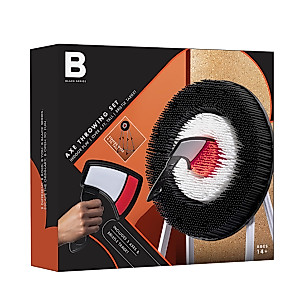 Black Series Axe Throwing Target Set, Includes 3 Axes & Bristle Target, Lightweight Plastic Axes with Blunted Edges, Safe for Indoor & Outdoor Use, Fun Party Activity Game
