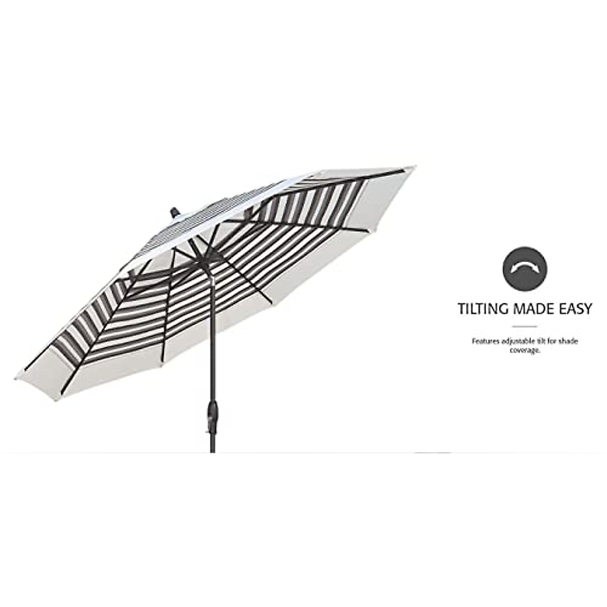 Treasure Garden UM8100-5476 Market Collection - 9' Auto Tilt Umbrella, Choose Fabric Color: Heather Beige, Choose Pole Finish: Bronze