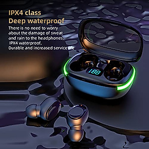 Acogedor Wireless Earbuds, IPX4 Waterproof Stereo Headphones with LED Display and Wireless Charging Case for Sport Work, in Ear Headphones