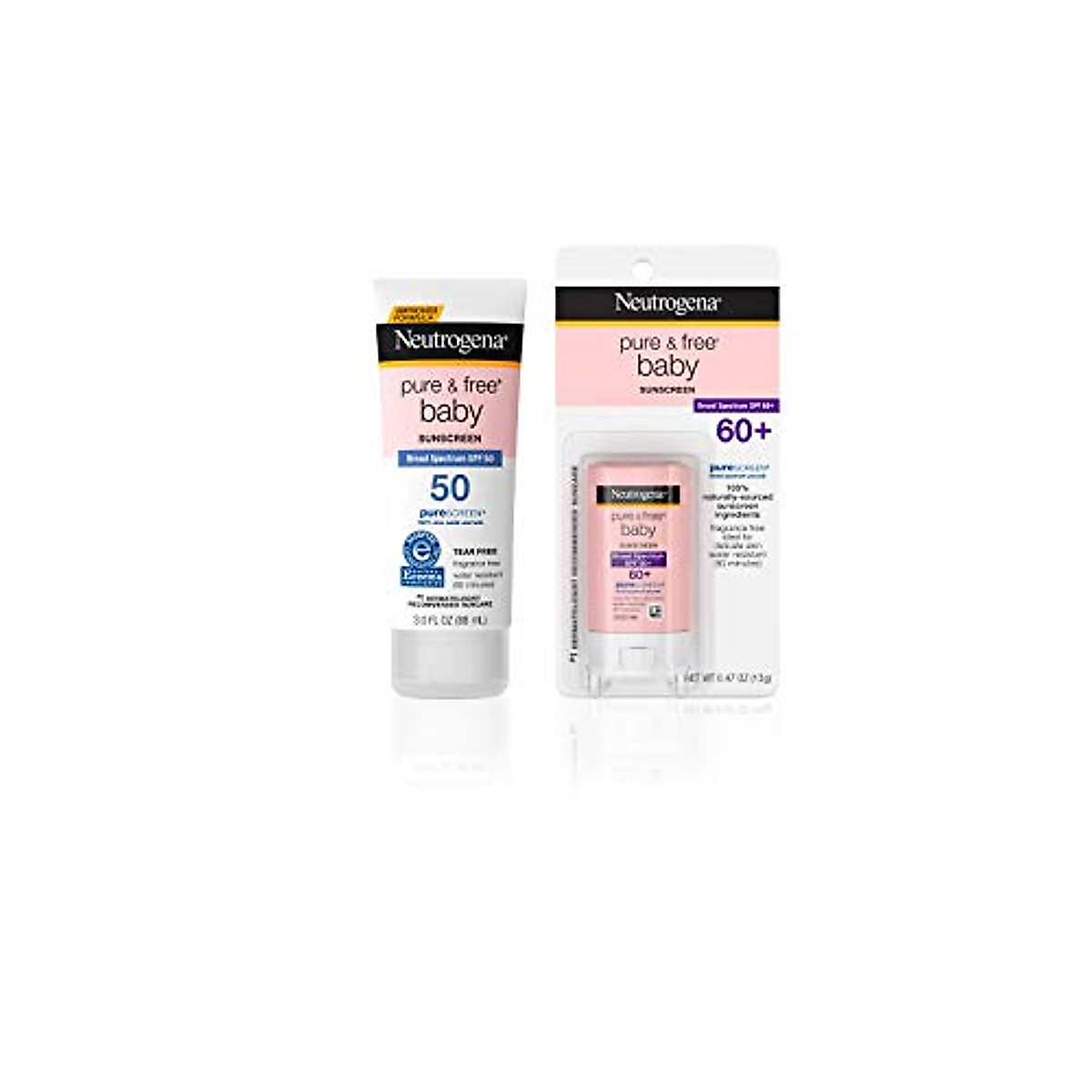 Neutrogena Pure & Free Baby Mineral Sunscreen Lotion with Broad Spectrum SPF 50 & Zinc Oxide, Water-Resistant, Hypoallergenic & Tear-Free Baby Sunscreen, 3 fl. oz, 3 pk
