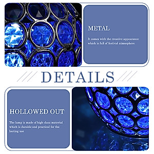 Uonlytech 1pc Outdoor Solar Pendant Lamp Decor Hollow- Out Lamp Decor