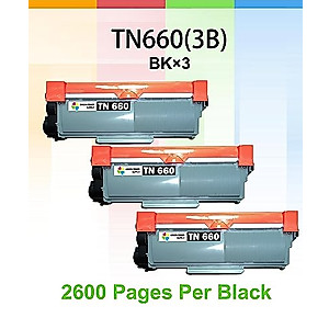 Green Toner Supply (Pack of 3) Replacement for Brother TN660 Toner Cartridge TN630 (TN 630 660) Work for HL-L2300D HL-L2305W HL-L2320D HL-L2340DW HL-L2360DW HL-L2380DW MFC-L2700DW Printer