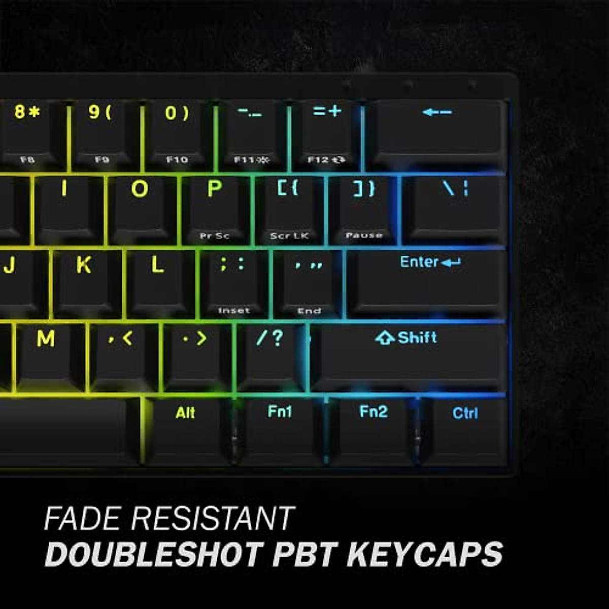 DURGOD HK Venus RGB Mechanical Gaming Keyboard | 60% Layout | USB C Wired | Doubleshot PBT Keycaps | Cherry Profile | NKRO Rollover | Windows & Mac | Aluminium Chassis| Cherry MX Blue, Black