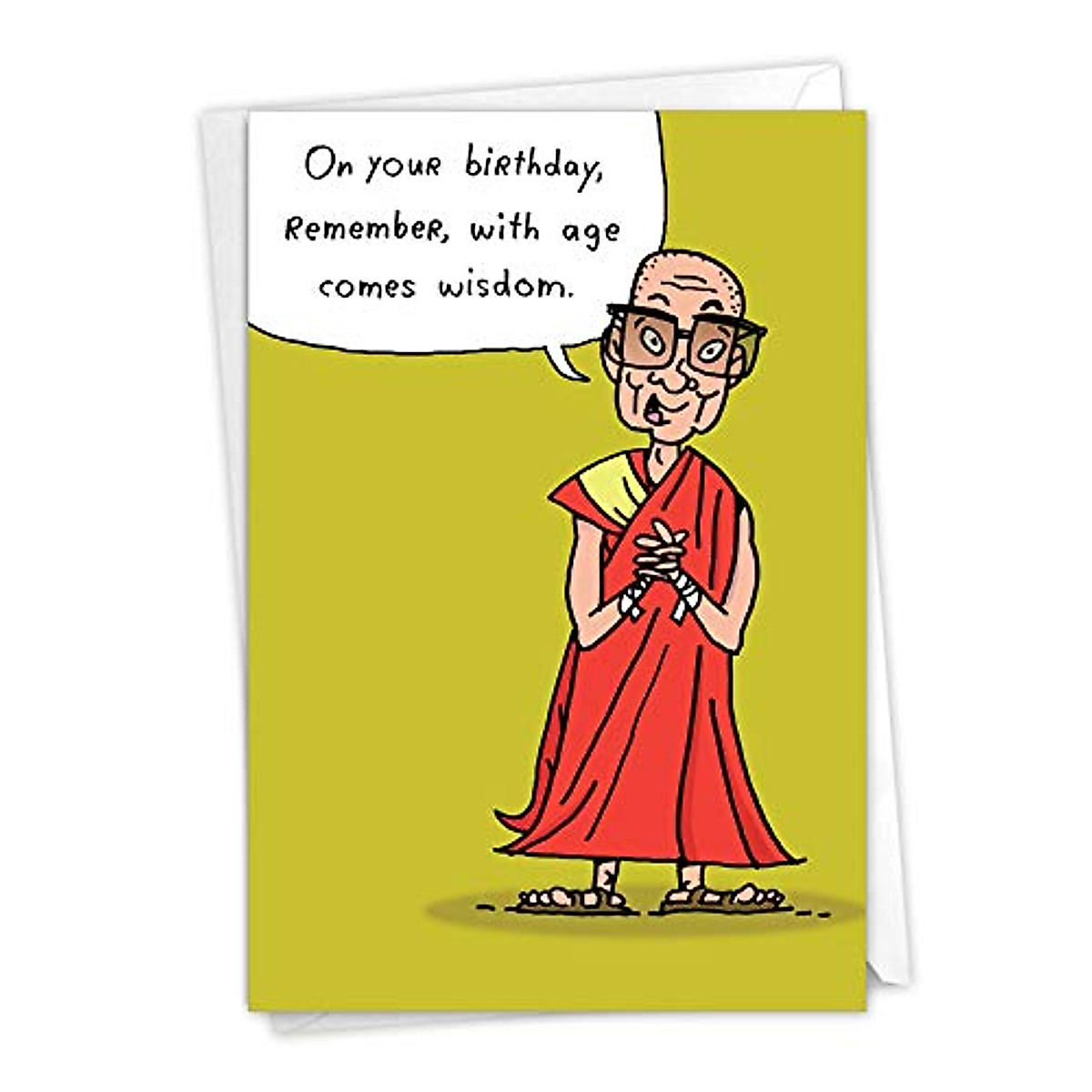 Nobleworks Funny Happy Birthday Note Card with Envelope (4.63 x 6.75 Inch) Age Wisdom 8576 (1 Card)