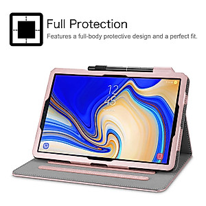 Fintie Case for Samsung Galaxy Tab S4 10.5 2018 Model SM-T830/T835/T837, Multi-Angle Viewing Stand Cover with S Pen Protective Holder Auto Sleep/Wake Feature, Rose Gold