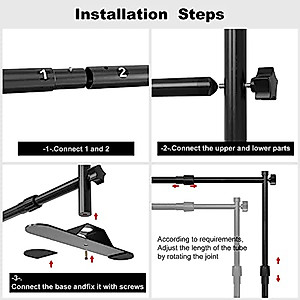 8'x8' Heavy Duty Backdrop Banner Stand,with Thicker Professional Large Telescopic Connecting Pipe,Fit Trade Show and Display Booth Exhibitor Background,with Carrying Bag（Black)