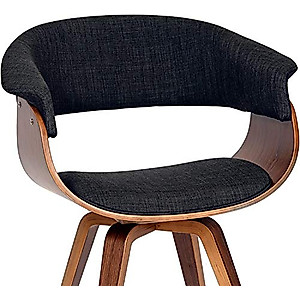 Armen Living Summer Chair in Charcoal Fabric and Walnut Wood Finish, 31" x 25" x 22"