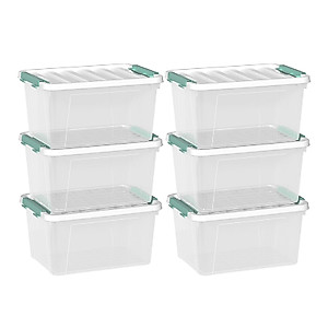 Buyitt 6-Pack Clear Plastic Storage Boxes, 20 Quart Plastic Storage Bins with Lids