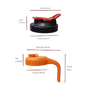 yagyu 2-piece set of wide mouth Mason jar with handle, reusable leak proof seal, protein powder plastic cap, Mason jar 86mm cold extraction cap (bottle not included) (Black Blue Orange)