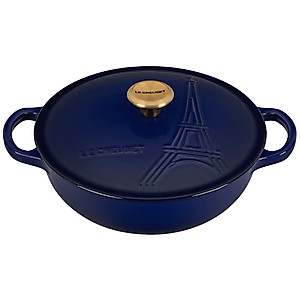 Le Creuset Eiffel Tower Collection Enameled Cast Iron Signature Cocotte with Lid, 2.5 qt., Indigo