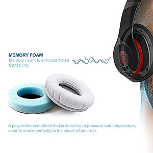 MMOBIEL Ear Pads Cushions Compatible with Beats by Dr. Dre Solo HD 1 Headphones with Memory Foam Protein Leather (White)