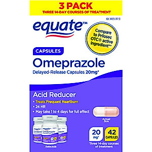 Equate - Omeprazole Magnesium 20.6 mg, Acid Reducer, Delayed Release, 42 Capsules by Equate